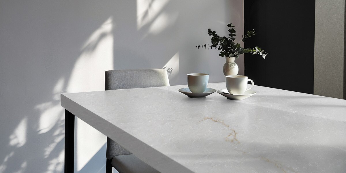 Belgian Crema Quartz Slabs by Mars Quartz Engineered Surface